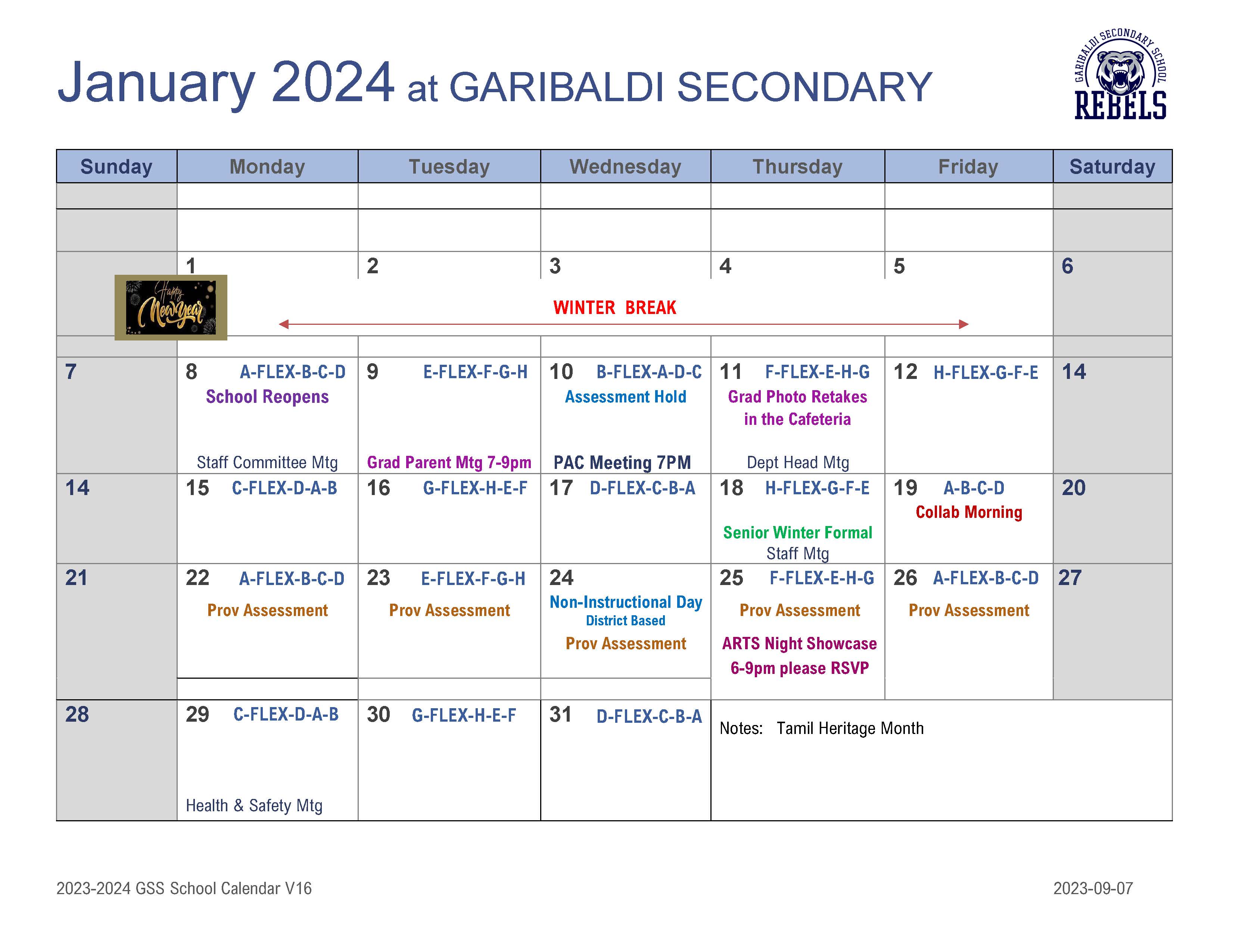 GSS Calendar