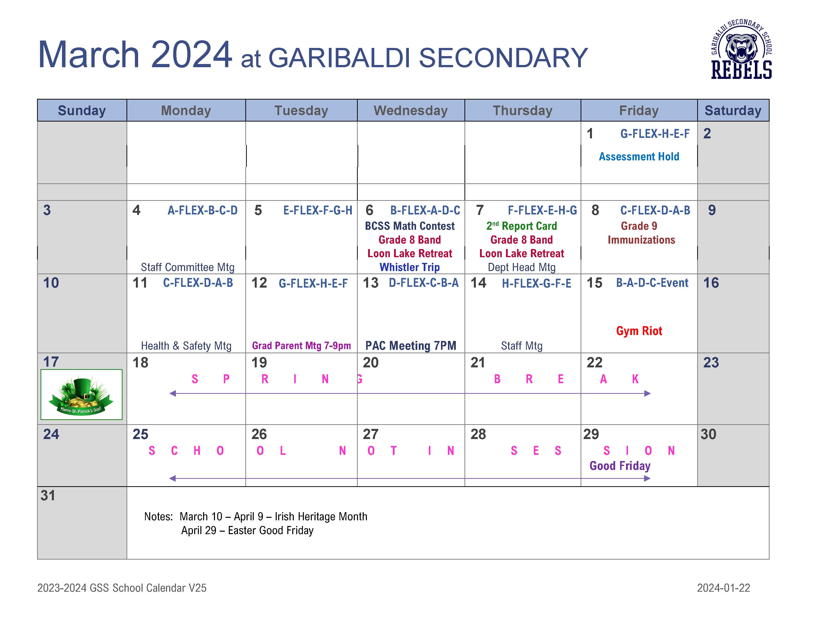 GSS Calendar