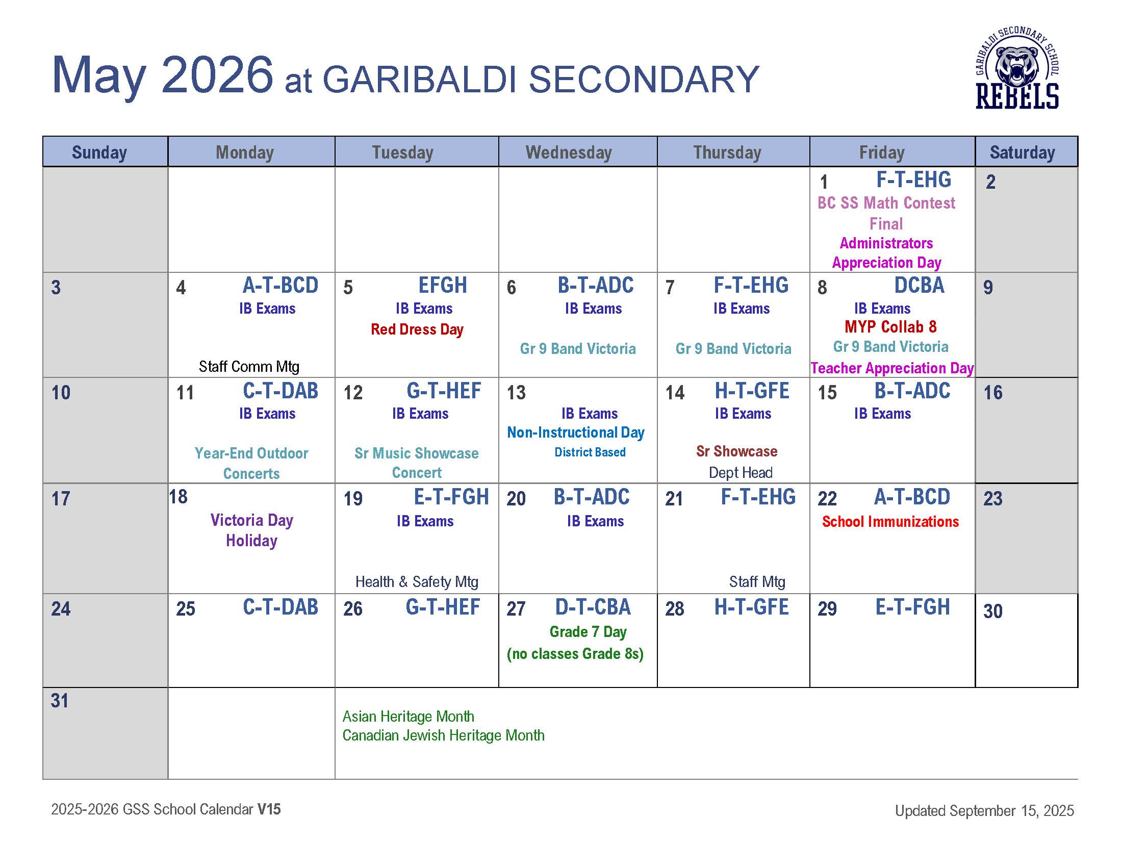 GSS Calendar